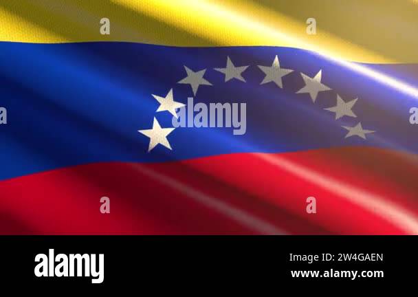 60FPS bright shiny velvet Venezuela flag waving background, 3D UHD 4k ...