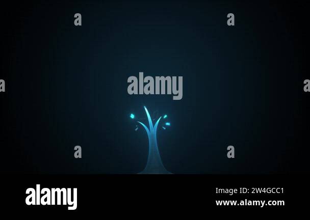 Abstract Tree Icon Silhouette Reveal Animation/ 4k animation of an ...