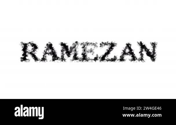 Ramezan smoke text effect white isolated background. animated text ...