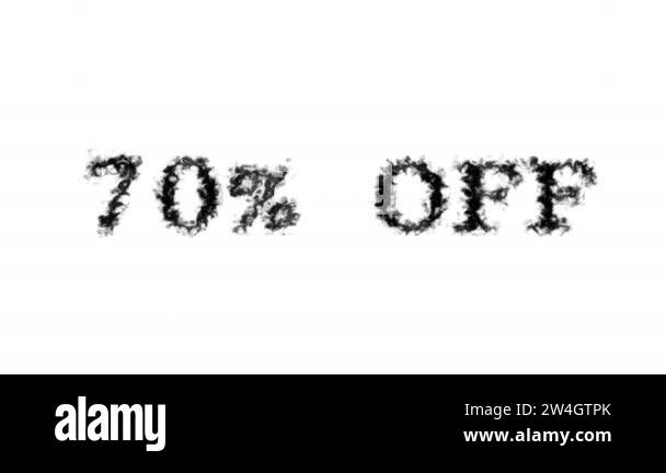 70% Off smoke text effect white isolated background. animated text ...
