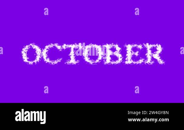 October cloud text effect violet isolated background. animated text ...