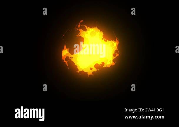 Cartoon Comic Forcefield Fire Action Fx Animation/4k animation of a ...