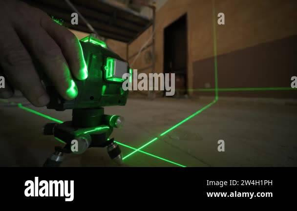 Laser measurement during renovation. Construction tools and equipment ...