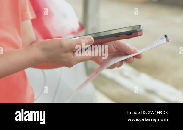 Payment of utility using QR code and mobile device. Real-time contact ...