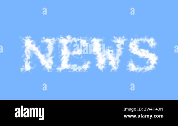 News cloud text effect sky isolated background. animated text effect ...