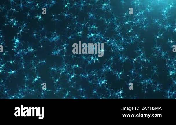 Animation neurons in the brain.Synapse and Neuron cells sending electrical chemical signals ...