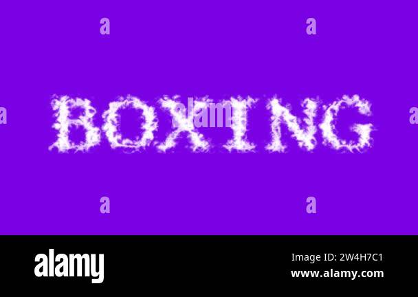 Boxing cloud text effect violet isolated background. animated text ...