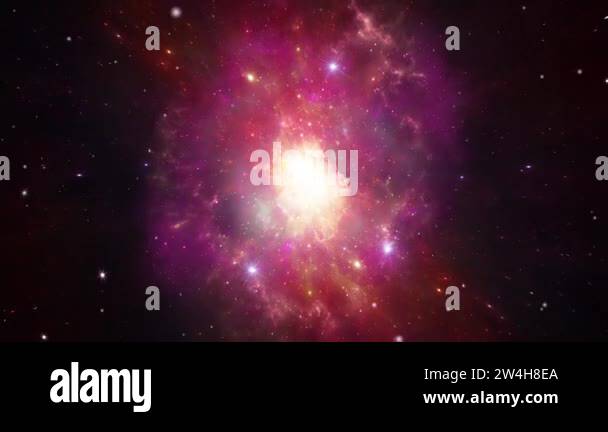 Space flight into a star field. 3D Fly through in a space galaxy in ...