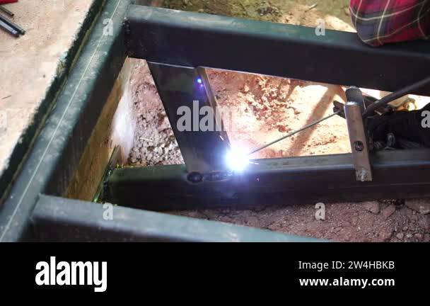 Footage of welder working, man welding steel beams Stock Video Footage ...