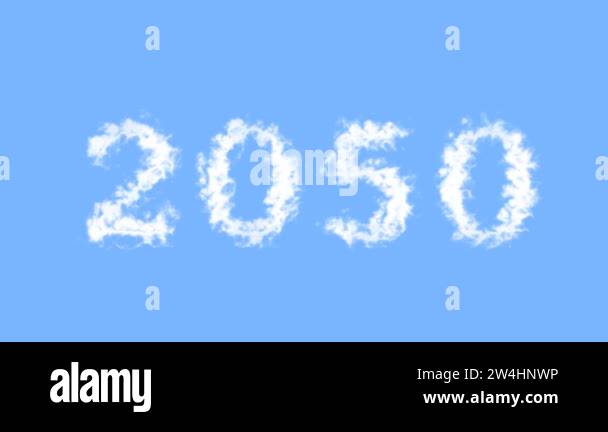 2050 cloud text effect sky isolated background. animated text effect ...