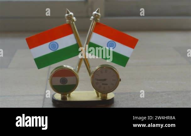 Indian flag clock. Indian Flag and Table Clock Flag. Flag with Golden ...