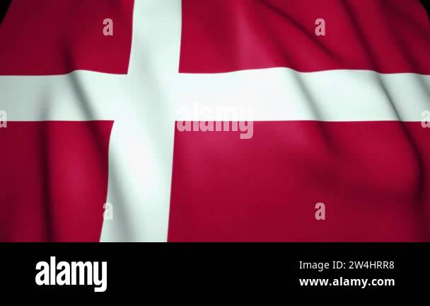 Waving realistic Denmark flag, 4k background, loop animation Stock ...