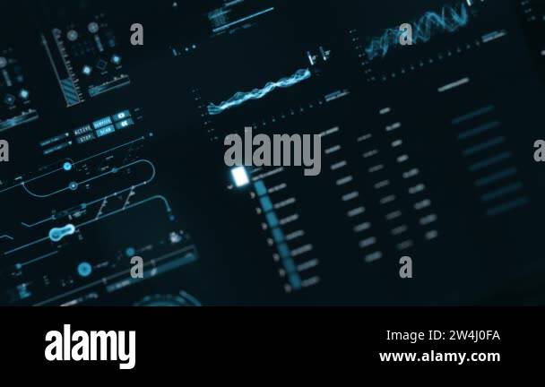 Futuristic multicolored music interface/Digital perspective screen ...