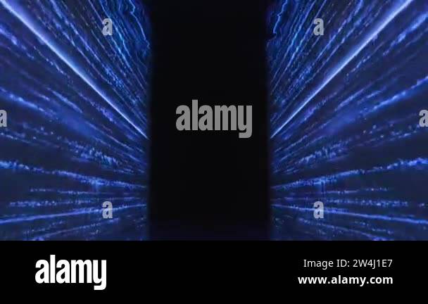 Dark room with colored LED SMD video wall. Blinking Wall Par lights ...