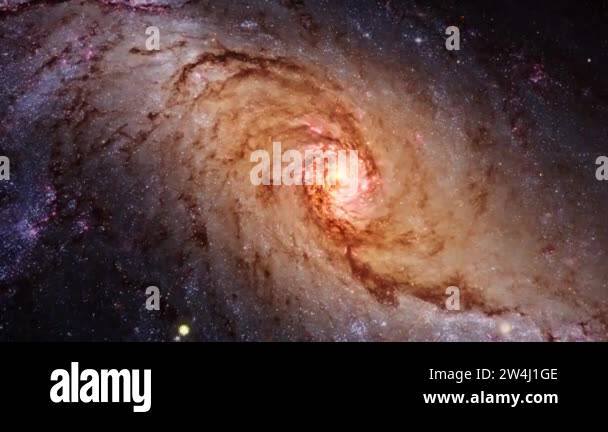 Seamless loop space journey through star field and space storm into NGC ...