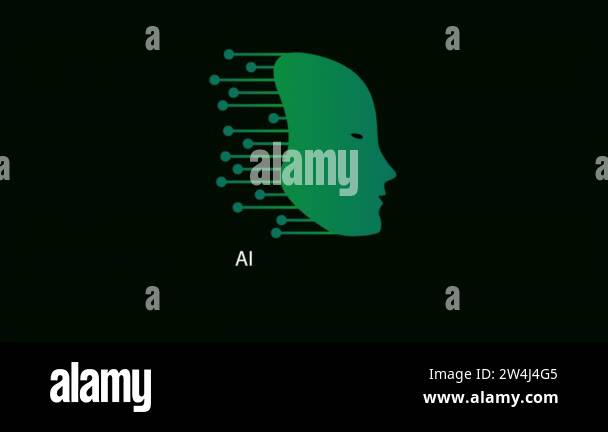 Artificial Intelligence Robot Mask, art video illustration Stock Video ...