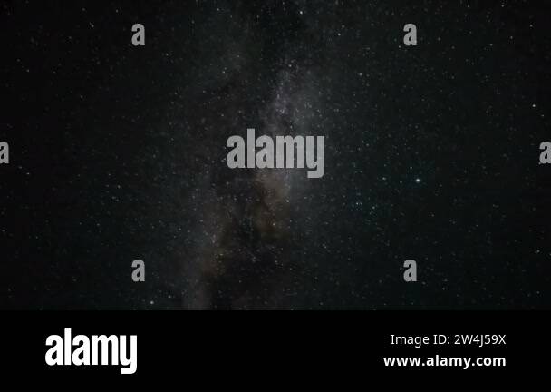 Milky way galaxy motion and blinking stars on summer night starry sky ...