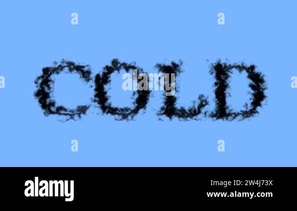 Cold smoke text effect sky isolated background. animated text effect ...