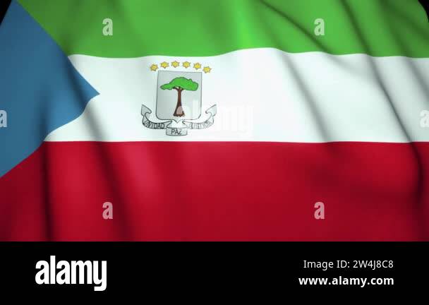Waving realistic Equatorial Guinea in 4K, loop animation Stock Video ...