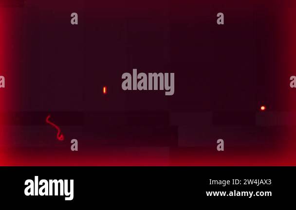 Animation of dark marks and light scratches moving on red projected ...