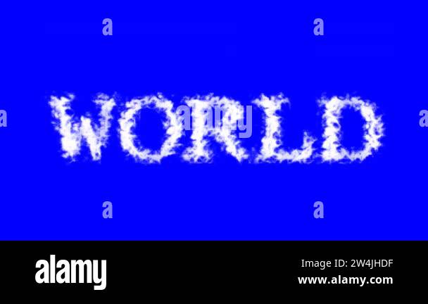 World cloud text effect blue isolated background. animated text effect ...