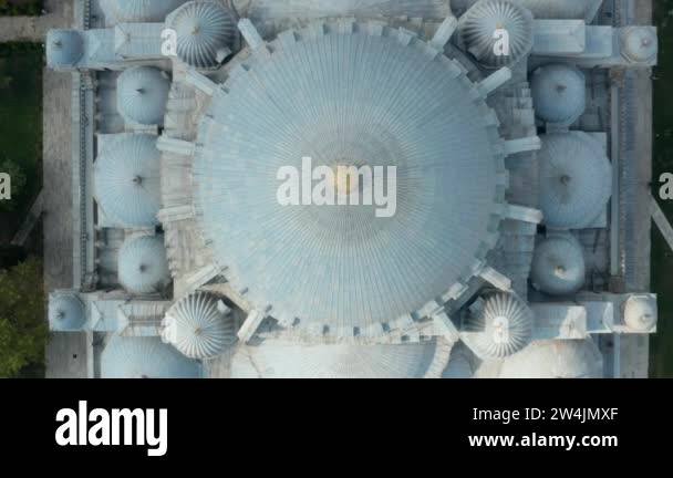 Directly above Mosque Roof Architecture masterpiece in beautiful light ...