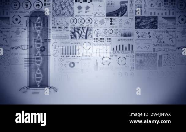 DNA helix molecule loop animation. DNA chromosome concept. Hologram ...