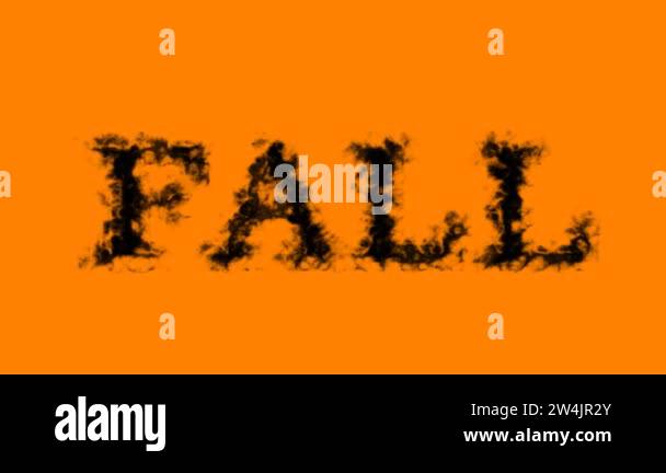 Fall smoke text effect orange isolated background. animated text effect ...