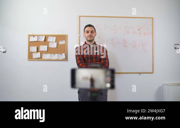 Math Teacher doing online classes live streaming and answering ...