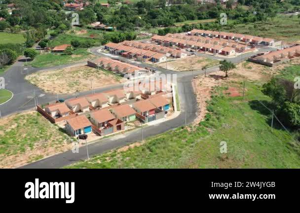 Community houses in construction scene. Popular condominium ...