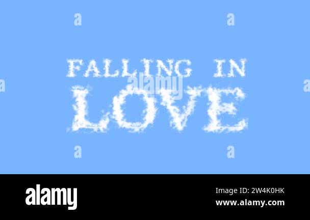 Falling In Love cloud text effect sky isolated background. animated ...