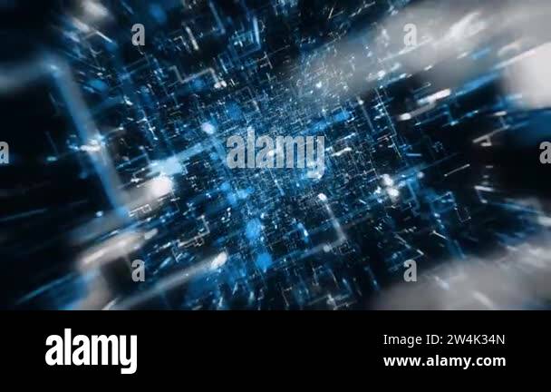 Abstract Digital Data Hi Tech Background Zoom In/ 4k animation of an ...