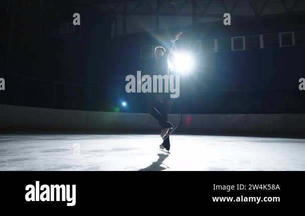 One ice skater on ice rink Stock Videos & Footage - HD and 4K Video ...