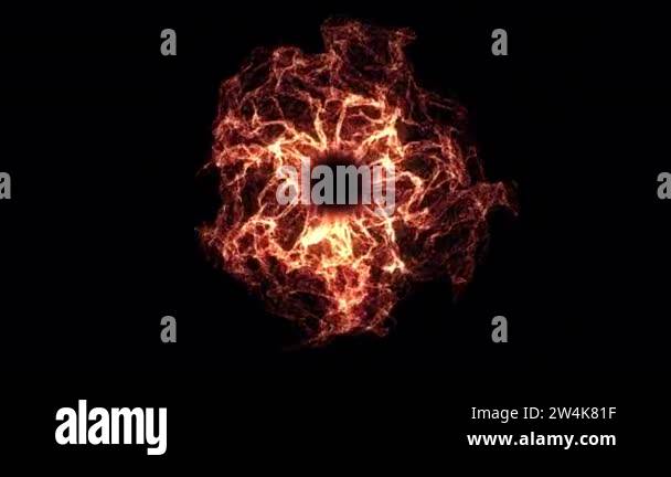 Explosion red shockwave .Fire energy loop animation background. Shockwave Footage.Overlay ...