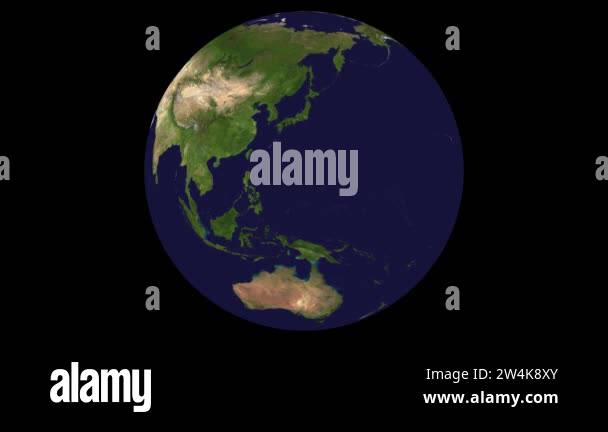 Planet earth rotates on a transparent background with alpha channel ...