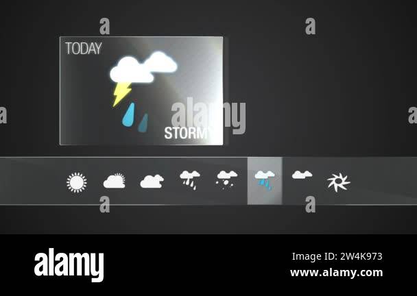 Stormy, Weather icon set animation(included alpha Stock Video Footage ...