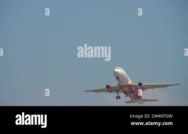 Airplane Airbus 320 after take-off Stock Video Footage - Alamy