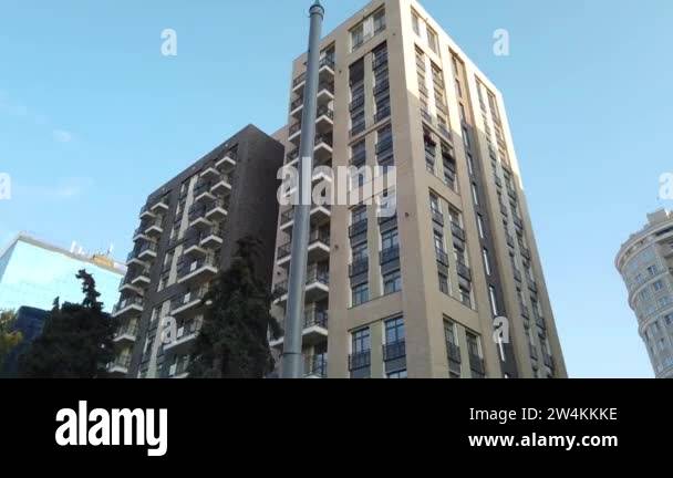 Exterior of a high-rise multi-story apartment building - facade ...