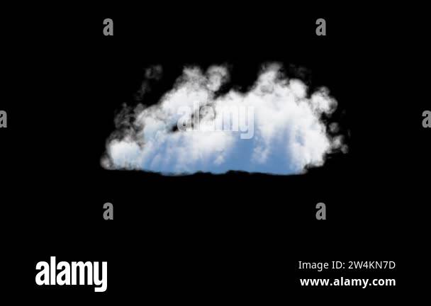 Single Green Screen Cloud. Realistic Animated Cloud Texture with Green ...