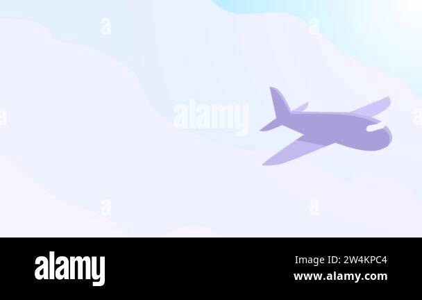2D looping animation of an airplane in the clouds with copy space Stock ...