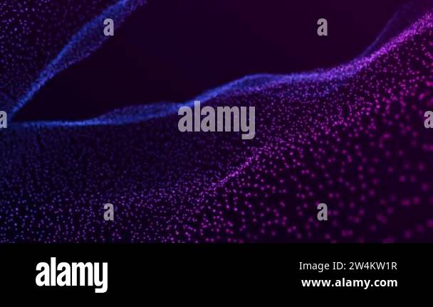 Abstract Waves Animation. Technology Particle Background 4K. Fluid ...