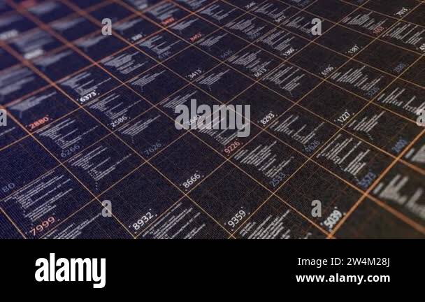 Futuristic hi tech graphic interface with digital code and data ...