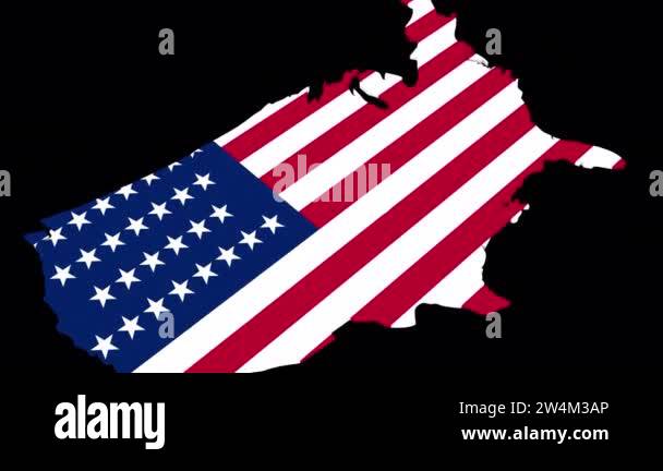 United States map flag video. 3d United States American map showing the ...
