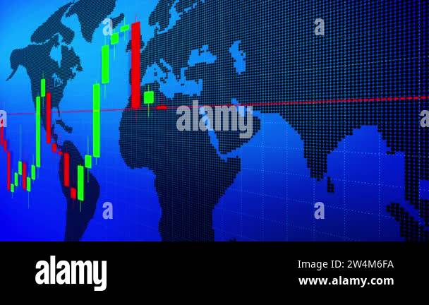 Stock market charts with dot world map Stock Video Footage - Alamy