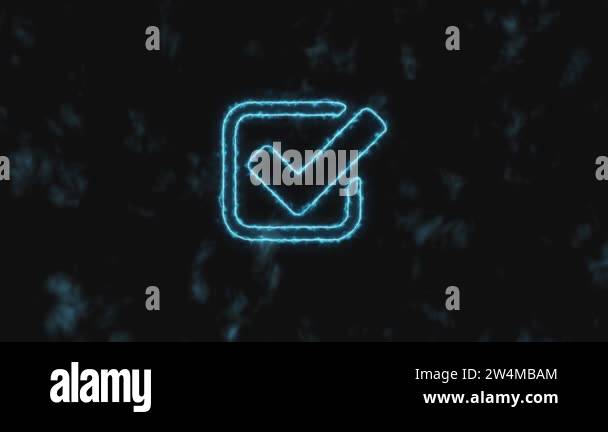 Stop motion. The blue check mark icon gradually increases and changes ...