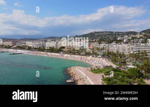 The famous beaches of the French Riviera in the city of Cannes Stock ...