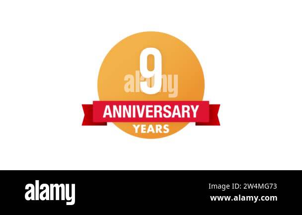 9 years anniversary emblem. Anniversary icon or label. 9 years ...