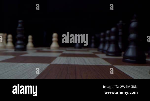 Game of chess. Super macro shooting of a chess game, one of the players ...