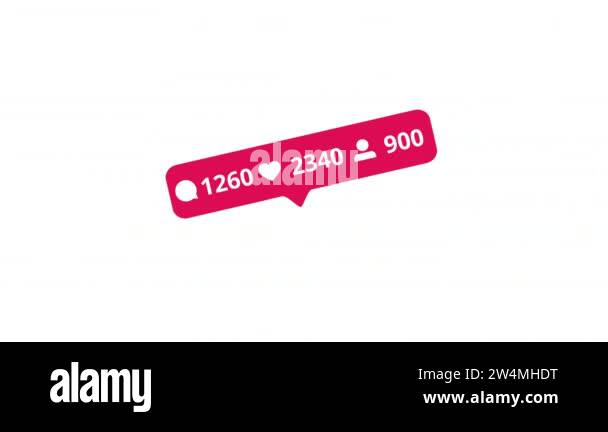 ed like button with increasing counting of numbers on white background. Animation. Abstract ...