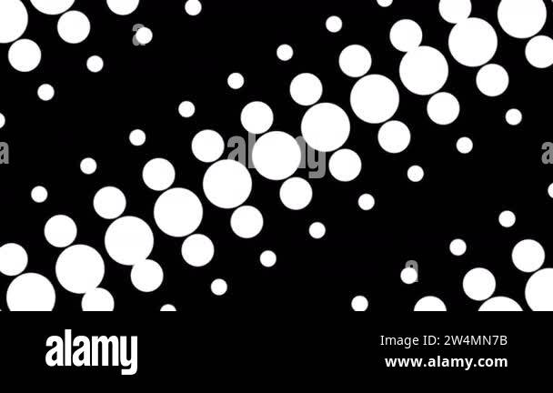 4K Looping dynamic black and white many dot circle changing big and ...
